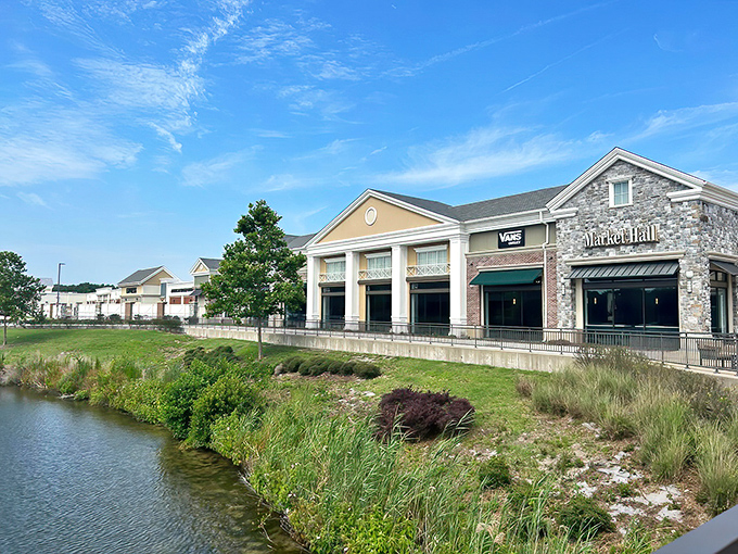 The architectural charm of Norfolk Premium Outlets blends seamlessly with nature, creating a shopping experience that feels more resort than retail.