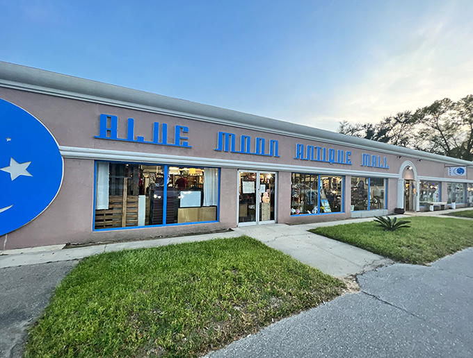 The blue signage against the beige exterior is like a beacon for treasure hunters &ndash; Florida's answer to Aladdin's cave sits unassumingly along this Pensacola street.