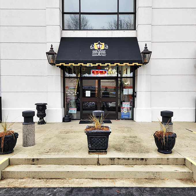 Another view of GasLamp's welcoming entrance, where treasure hunters begin their journey into the past.