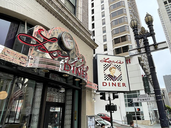 San Francisco's skyscrapers may tower outside, but inside Lori's, it's perpetually 1955 – when calories didn't count and chrome was king.