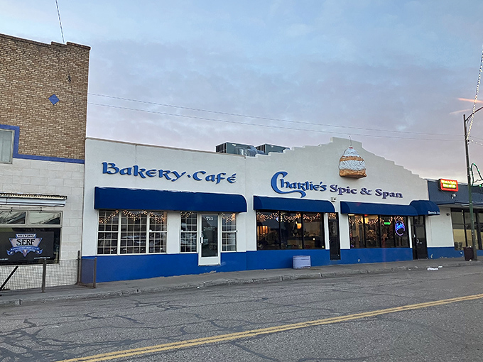 Las Vegas, New Mexico's culinary landmark stands proudly on Douglas Avenue, where that cinnamon roll sign isn't just decoration&mdash;it's a promise.