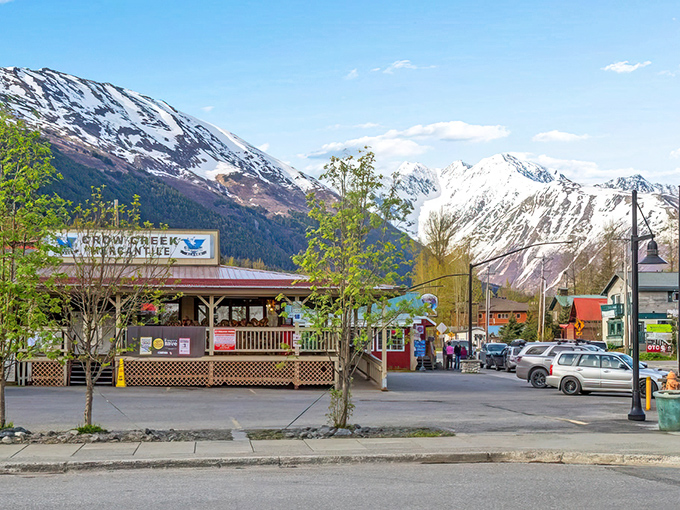 Crow Creek Mine welcomes visitors with rustic charm and gold rush history, all while the Chugach Mountains provide nature's most impressive backdrop.
