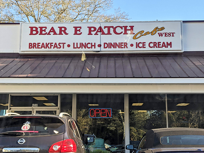 That storefront sign isn't just advertising&mdash;it's making a promise about breakfast, lunch, dinner, and ice cream that'll change your day.
