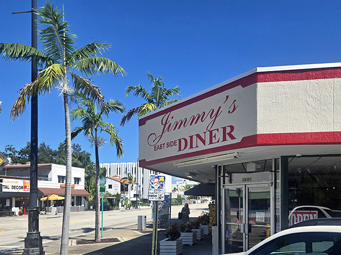 Palm trees and classic signage &ndash; Jimmy's Eastside Diner stands as a defiant monument to breakfast perfection in a city obsessed with the next big thing.