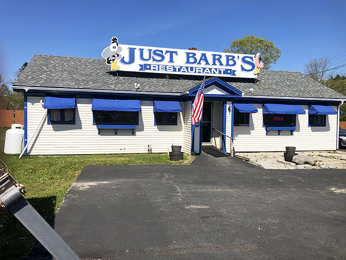 The unassuming white clapboard exterior with bright blue trim promises no frills&mdash;just the seafood excellence that keeps locals' cars filling the parking lot.