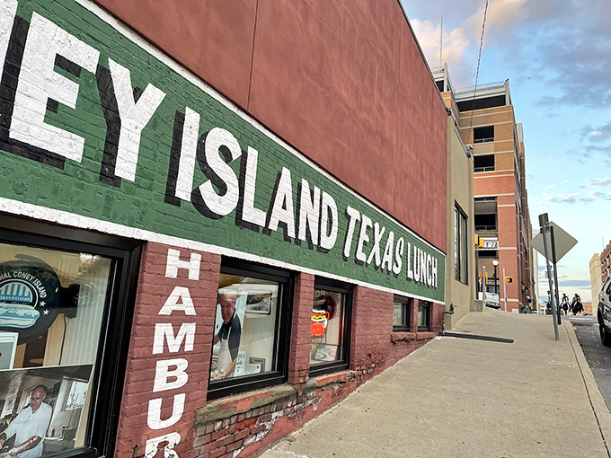 The iconic storefront of Coney Island Texas Lunch, where Scranton's legendary hamburgers have been served for generations.