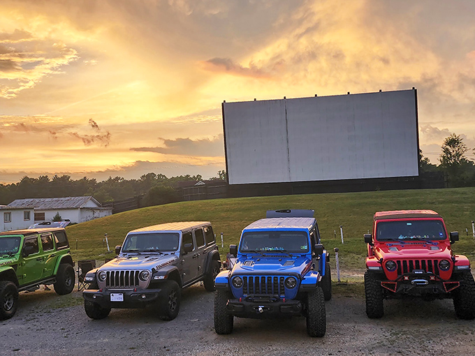 That golden hour glow hitting the screen just right &ndash; this is what movie magic looks like before the show even starts.
