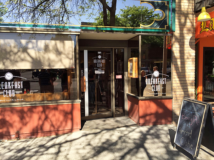 The unassuming storefront of The Breakfast Club beckons from downtown Moscow, promising morning delights behind its classic brick fa&ccedil;ade.