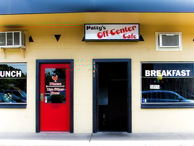 The bright yellow exterior with that iconic red door &ndash; Salem's breakfast beacon that promises pancake perfection awaits inside.