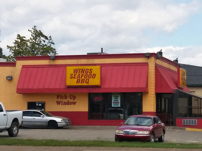 Sometimes the fanciest restaurants have chandeliers; sometimes they have "Wings Seafood BBQ" signs that promise the good stuff.