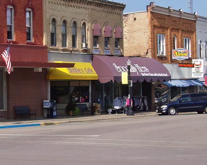 Downtown Baraboo looks like someone preserved a postcard from when storefronts had personality instead of corporate logos.