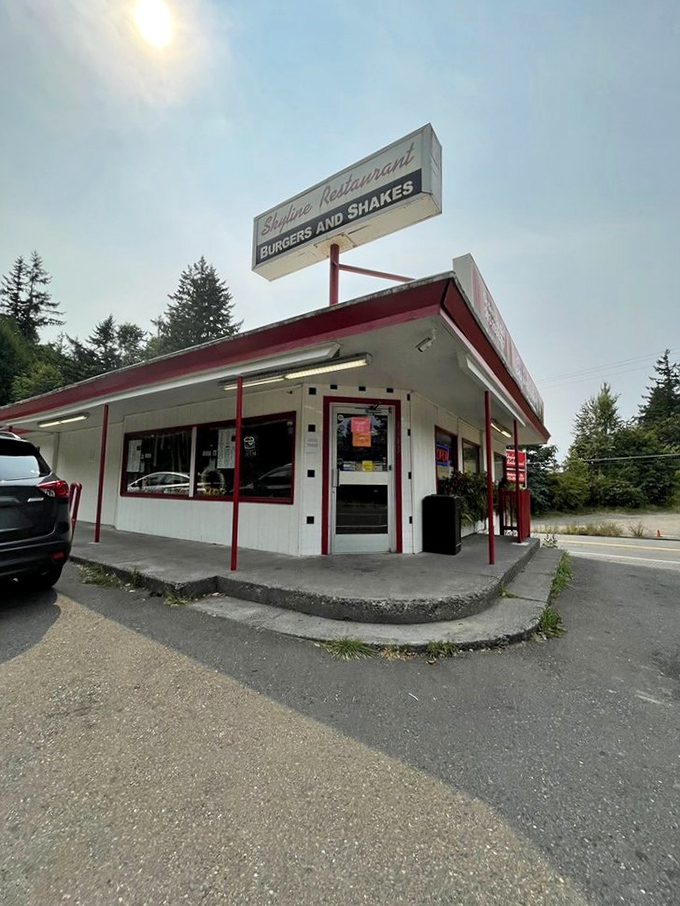 Classic diner architecture that whispers "pull over, you need this" to every passing car.