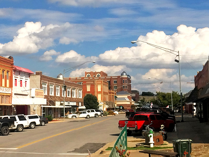 Downtown Sulphur stretches before you like a Norman Rockwell painting come to life, where time slows and small-town charm reigns supreme.