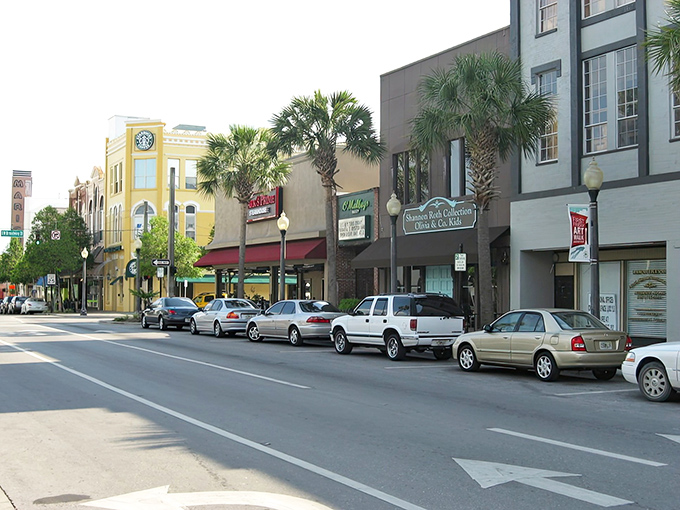 Downtown Ocala stretches before you like a small-town postcard come to life, where palm trees and historic buildings create Florida charm without the coastal price tag.