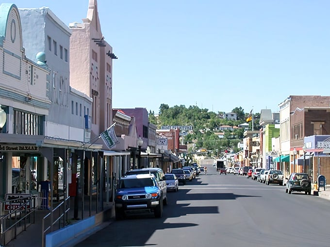 Silver City's main street offers a perfect blend of historic charm and small-town tranquility, where every storefront tells a story.