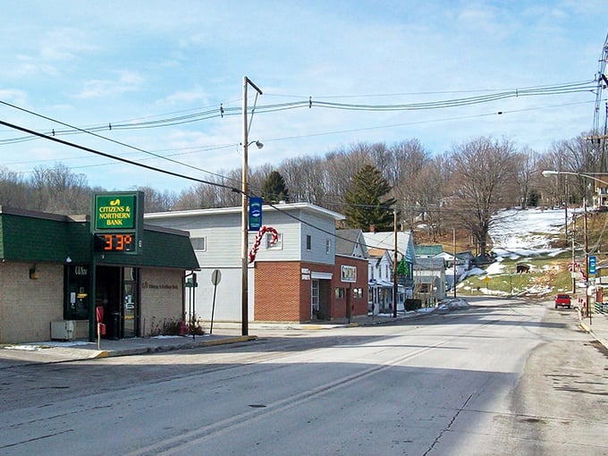 Main Street Dushore greets visitors with small-town charm that feels like stepping into a Norman Rockwell painting come to life.