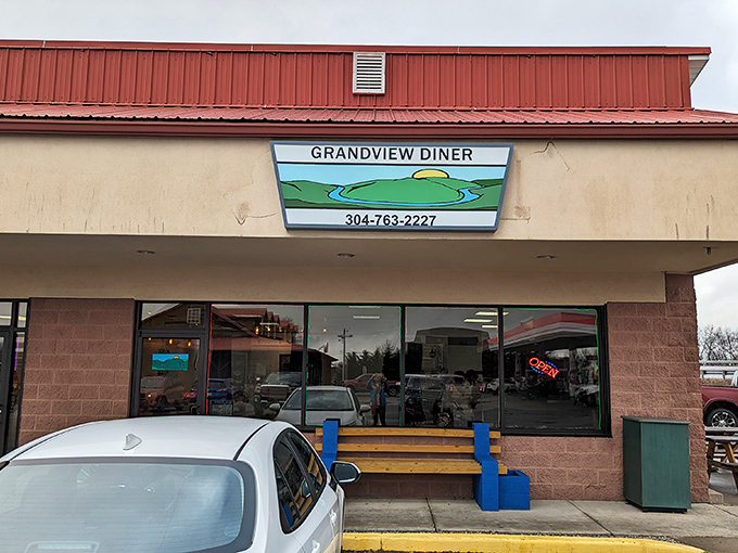 The unassuming exterior of Grandview Diner hides culinary treasures within—proof that West Virginia's best comfort food needs no fancy facade.