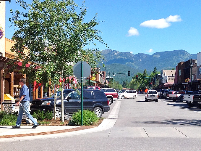 Downtown Whitefish greets visitors with that perfect small-town charm&mdash;where mountain views serve as nature's version of a welcome committee.