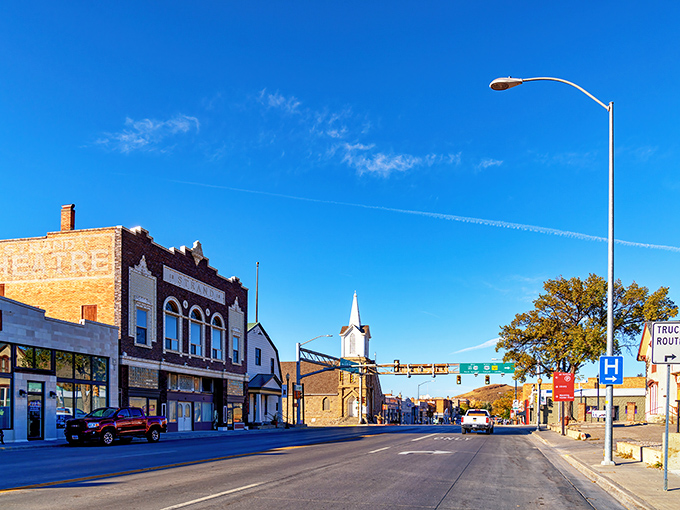 Downtown Rawlins greets visitors with that perfect small-town main street vibe, where the sky seems impossibly blue and history lives in every storefront.