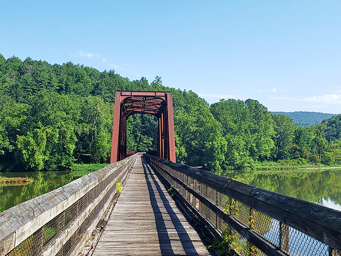 Nature's perfect mirror act! The New River reflects autumn's golden palette while whispering promises of adventure around every bend.
