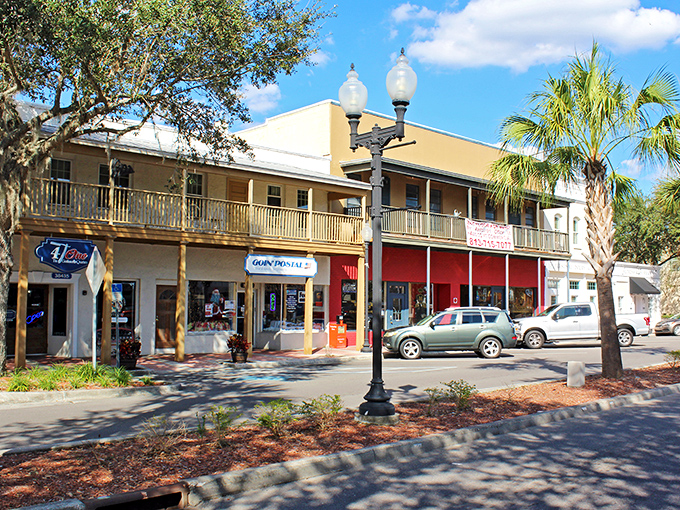 Historic charm meets small-town affordability in downtown Zephyrhills, where these two-story buildings house local businesses that won't empty your retirement fund.