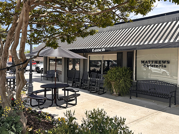 The striped awning beckons like a Southern siren song &ndash; resistance is futile when comfort food calls your name.