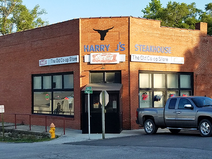 The corner brick building with its vintage Coca-Cola signs and longhorn logo promises unpretentious authenticity &ndash; a steakhouse that lets its food do the talking.