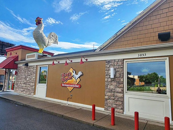 The iconic rooster sign welcomes hungry patrons to Ron's Roost, where comfort food reigns supreme and Cincinnati's west-siders have been flocking for generations.
