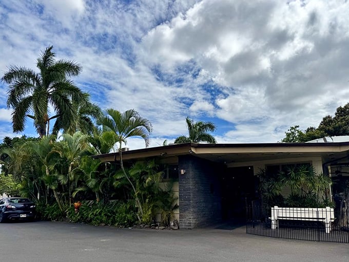 Paradise doesn't need a fancy entrance&mdash;just palm trees, blue skies, and the promise of aloha. Haleiwa Joe's exterior sets the perfect laid-back tone for culinary adventures ahead.