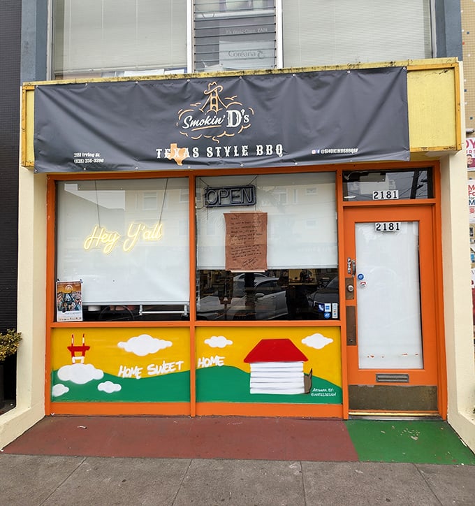 The unassuming storefront that houses barbecue greatness. Like finding a diamond in a haystack, if haystacks were painted bright orange and smelled like heaven.