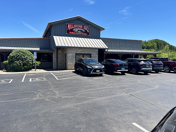 Pulling into Millstone BBQ! This place looks like a promising, low-key spot for real smoked flavor and maybe the best comfort food side in Ohio. Let's eat!