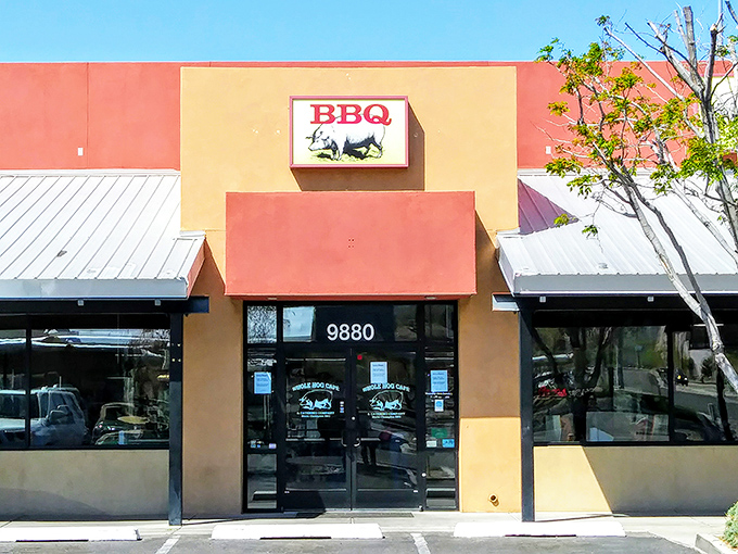 The unassuming exterior of Whole Hog Caf&eacute; might fool you, but BBQ wisdom teaches us that modest storefronts often hide the most magnificent meat treasures.