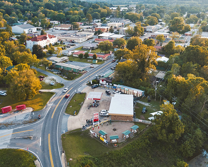 Jasper unfolds like a storybook among the Ozark hills, where trees outnumber buildings and that's exactly the point.