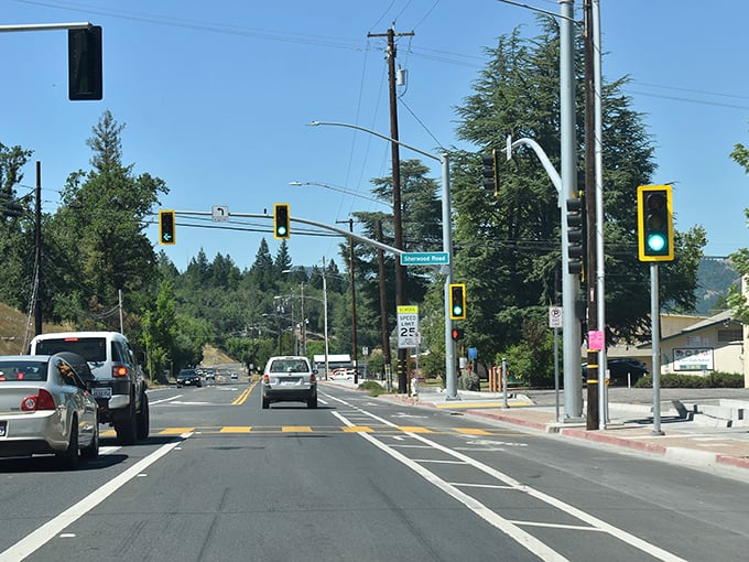 Main Street Willits on a perfect California day &ndash; where traffic lights are suggestions and the surrounding hills remind you why you left the city.