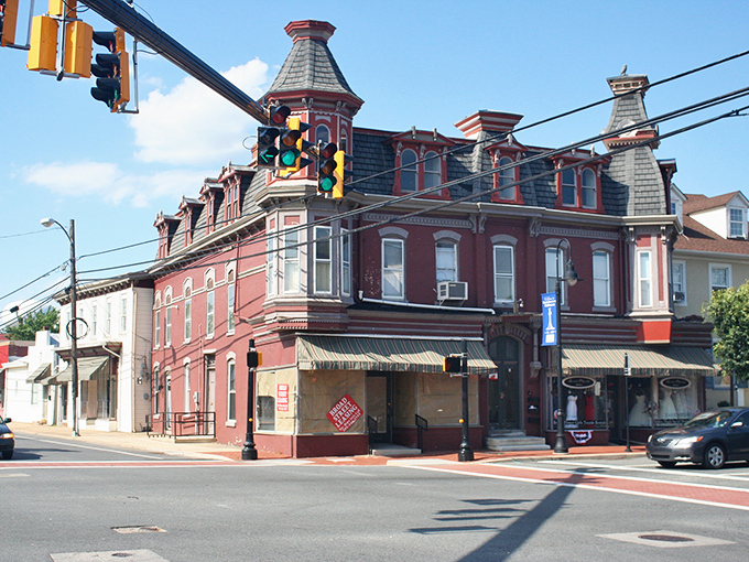 Middletown's historic architecture stands proudly at this corner intersection, where Victorian charm meets small-town practicality. Time seems to slow down just looking at it.