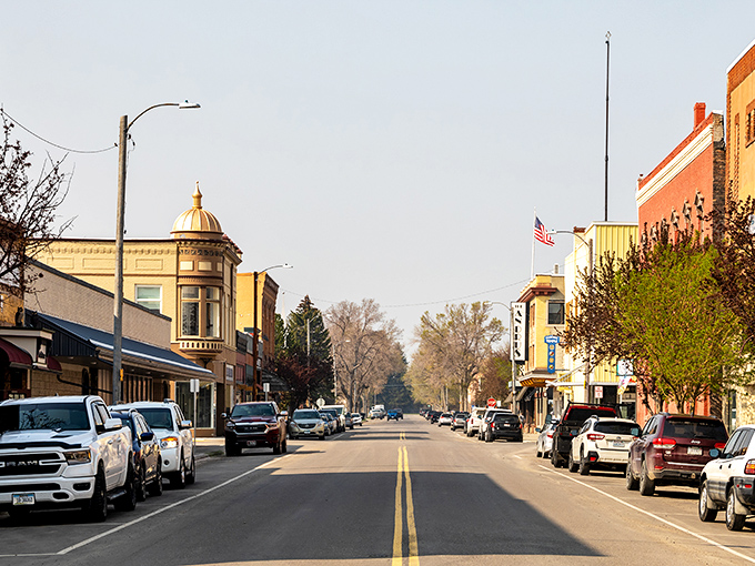 Dillon's main street feels like a movie set where the extras actually live there. Golden afternoon light bathes historic facades in small-town perfection.