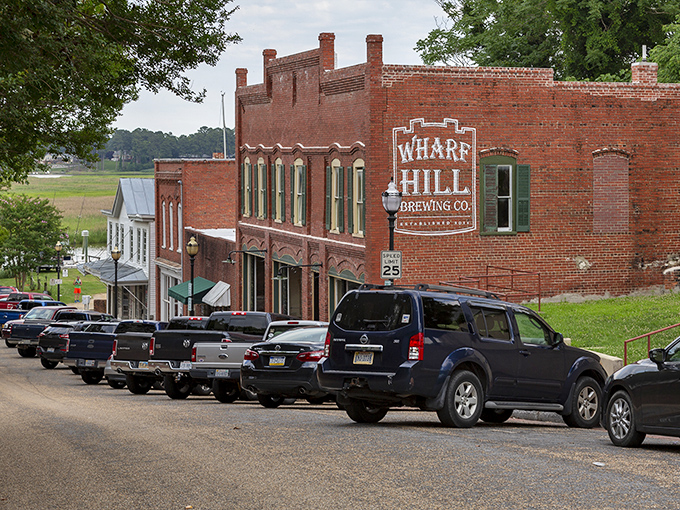 Wharf Hill Brewing Co. stands proudly on its brick-lined street, a testament to small-town charm with big-time flavor. The perfect spot for craft beer enthusiasts and history buffs alike.