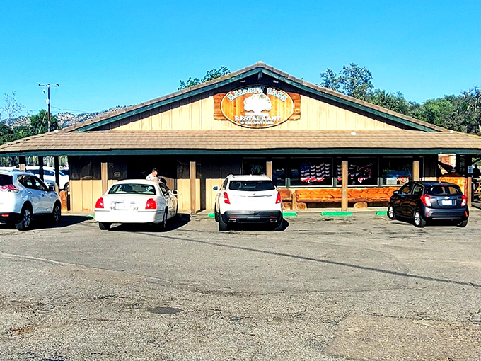 The unassuming exterior of Rainbow Oaks Restaurant stands like a culinary oasis in Fallbrook, promising comfort food treasures for those wise enough to stop.