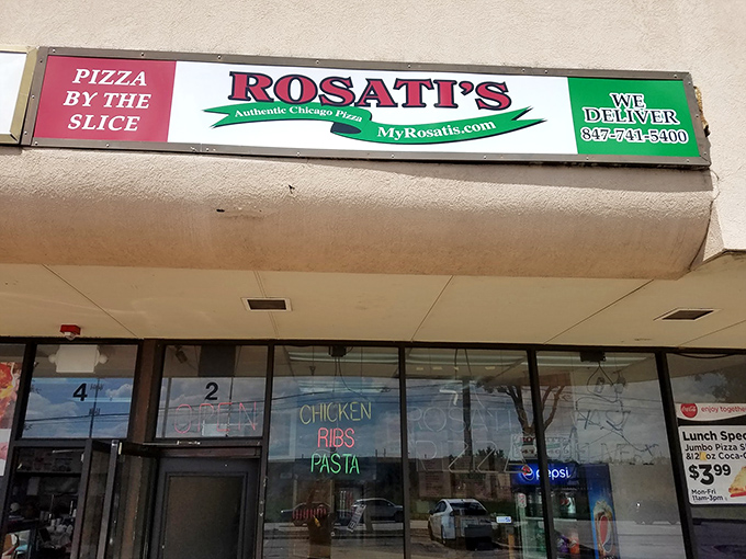 The unassuming storefront of Rosati's in Elgin might not stop traffic, but what's inside will stop you in your tracks. Authentic Chicago pizza awaits!