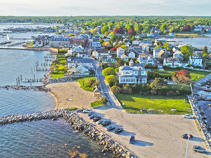 Stonington from above looks like a New England postcard come to life&mdash;where white clapboard houses and sailboats compete for who can look more quintessentially coastal.