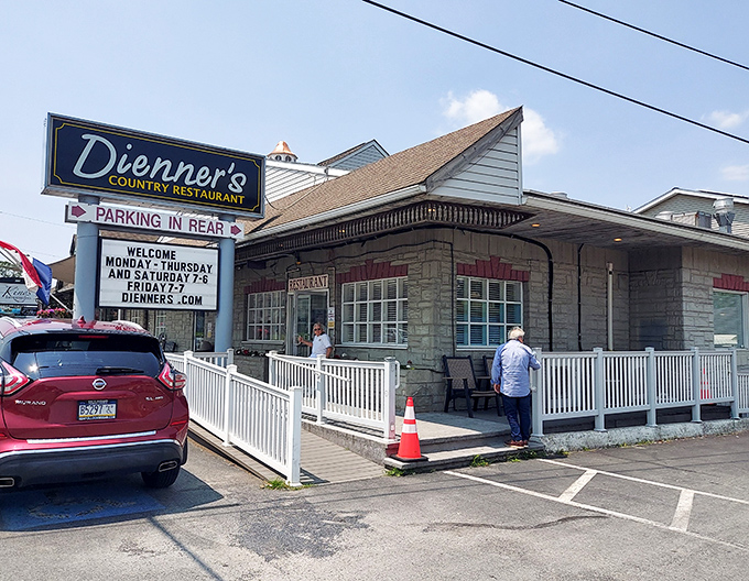 The welcoming facade promises the kind of comfort food that makes detours absolutely worthwhile.