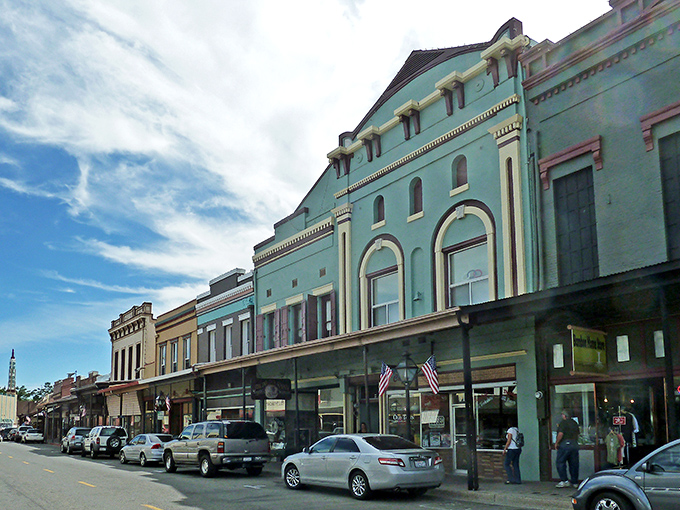 Downtown Grass Valley's historic buildings stand like colorful sentinels of the past, their pastel facades whispering Gold Rush tales while sheltering modern-day treasures.