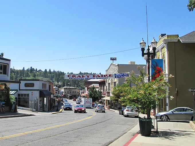 The "Craft Faire" banner welcomes visitors to Placerville's historic downtown, where small-town charm meets big-hearted hospitality without big-city price tags.