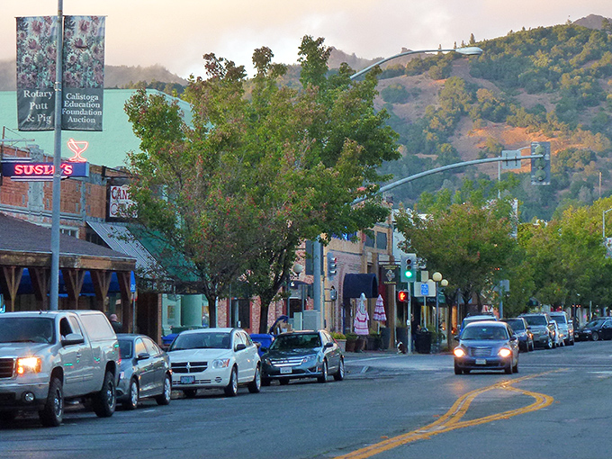 Lincoln Avenue captures Calistoga's essence perfectly &ndash; a main street where "rush hour" means three cars at the stoplight and everyone's on first-name terms.