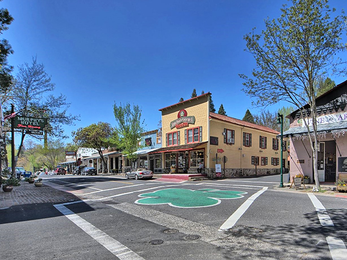 Main Street Murphys showcases its Irish heritage with that unmistakable shamrock crosswalk &ndash; possibly the only intersection where stepping on a four-leaf clover brings good luck rather than guilt.
