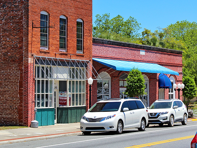 Historic brick buildings line Newberry's main street, where parking is plentiful and free&mdash;a concept as refreshing as finding extra fries at the bottom of your takeout bag.