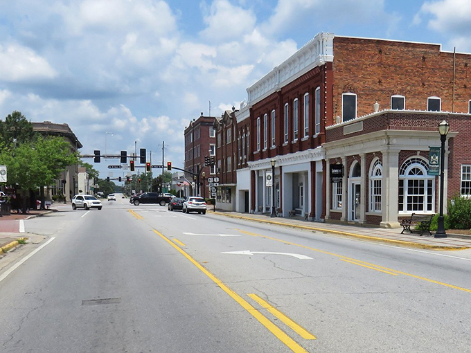 Downtown Swainsboro feels like a movie set where traffic jams involve three cars at a stoplight.
