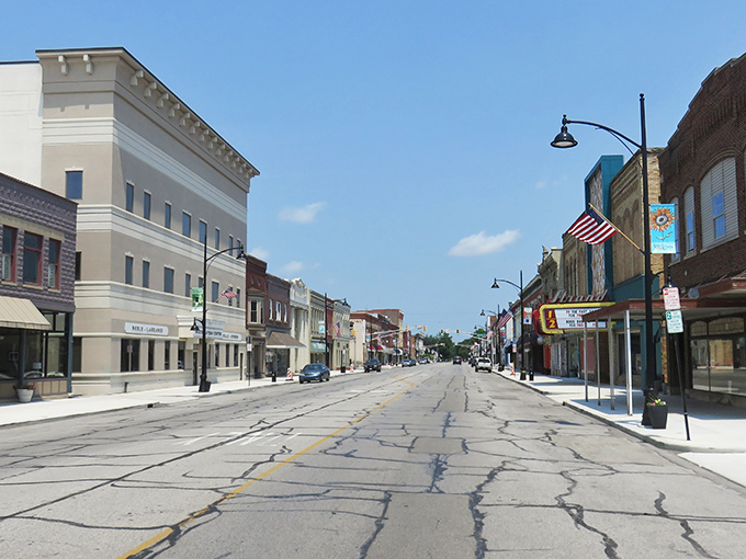 Main Street Kendallville &ndash; where traffic jams mean waiting for two cars instead of two hundred. Small-town charm with big character.