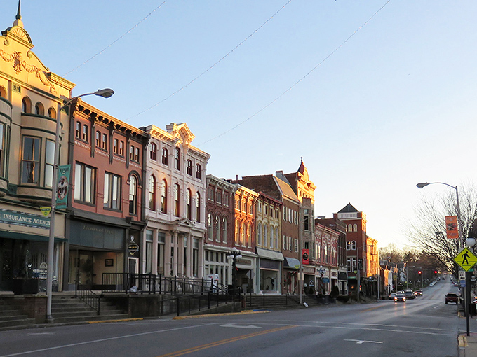 Winchester's historic Main Street glows in golden hour light, its Victorian facades telling stories of a gentler pace where retirement dollars stretch like summer evenings.