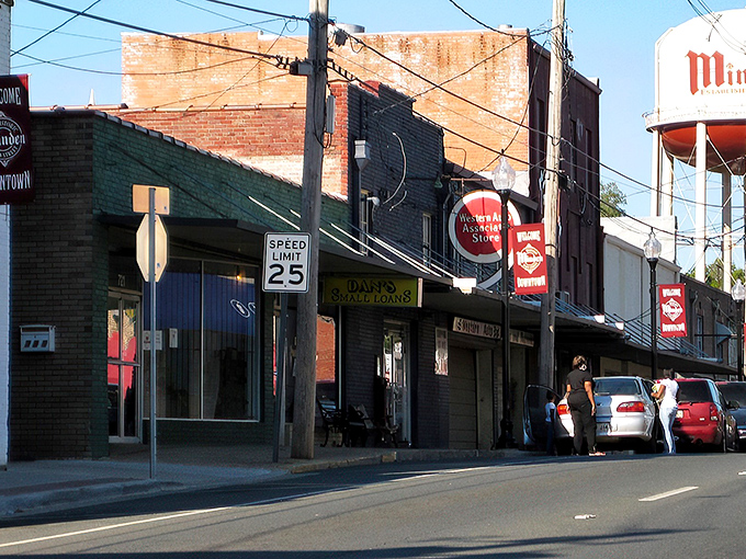 Downtown Minden's historic storefronts tell stories of simpler times, where 25 mph isn't just a limit&mdash;it's a lifestyle recommendation.